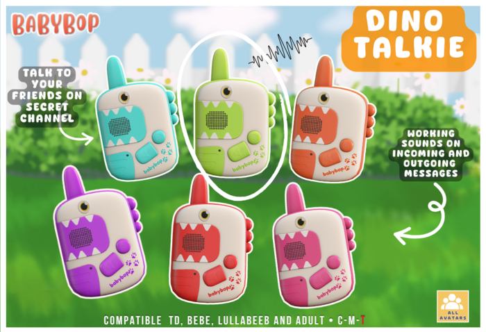 Second Life Marketplace - :bb: Dino Talkie - Green
